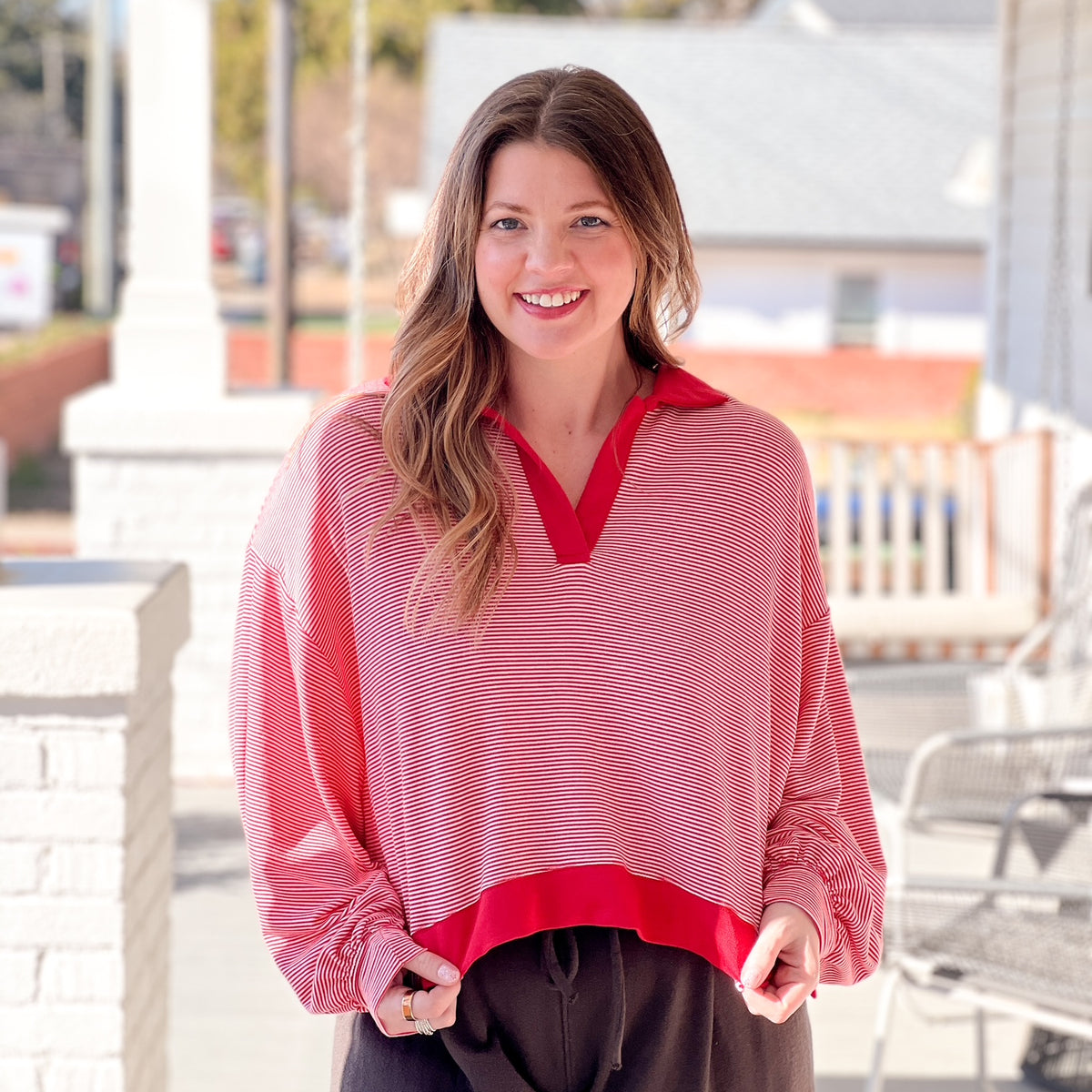Elianna Top | Red/White | ROSE & LEE CO. – Rose & Lee Co