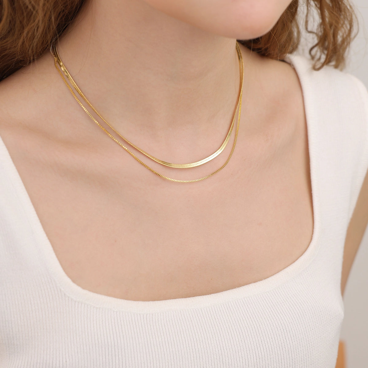Cheryl Double Gold Chain Necklace | ROSE & LEE CO. – Rose & Lee Co