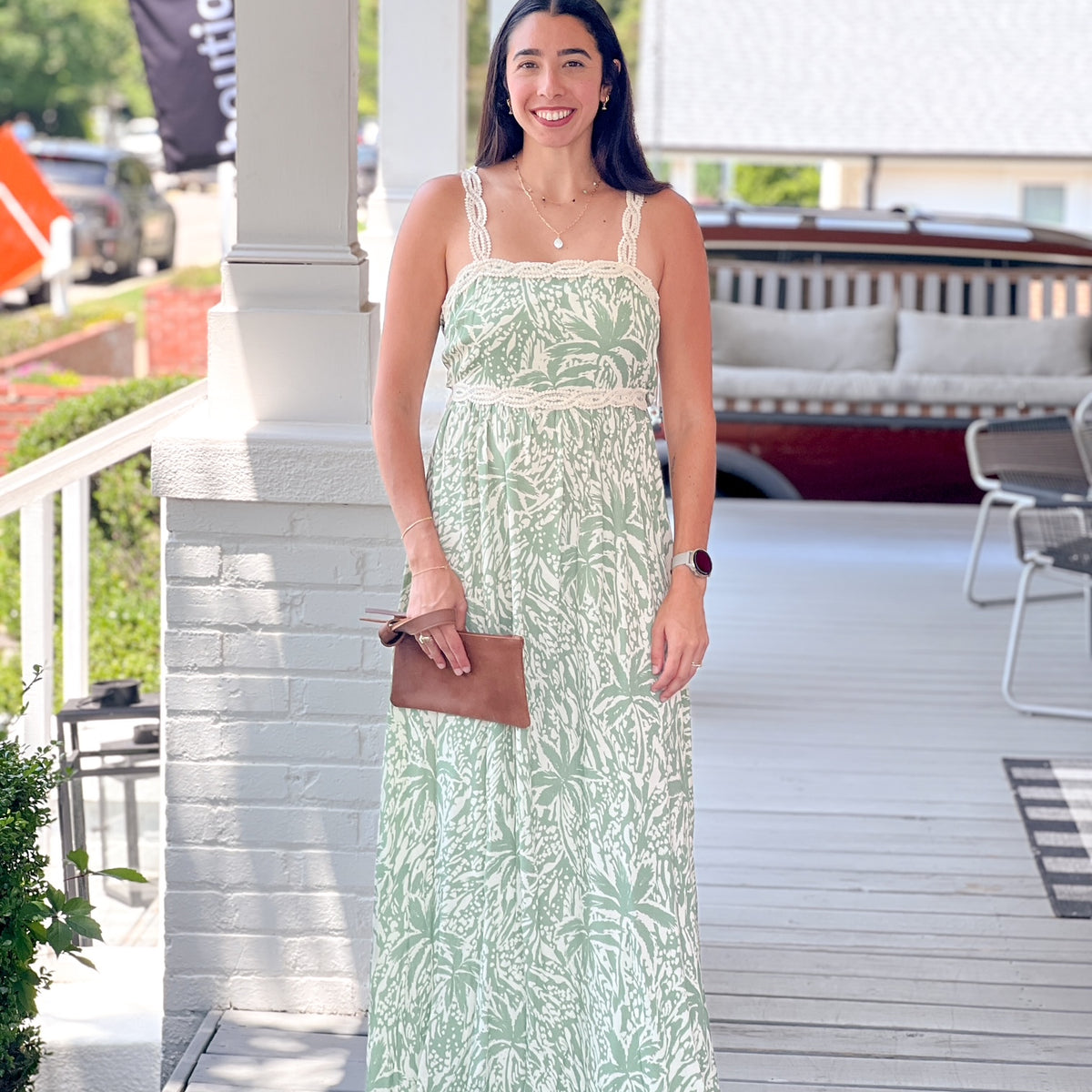 Kalani Palm Whispers Dress | Sage & Cream | ROSE & LEE CO. – Rose & Lee Co