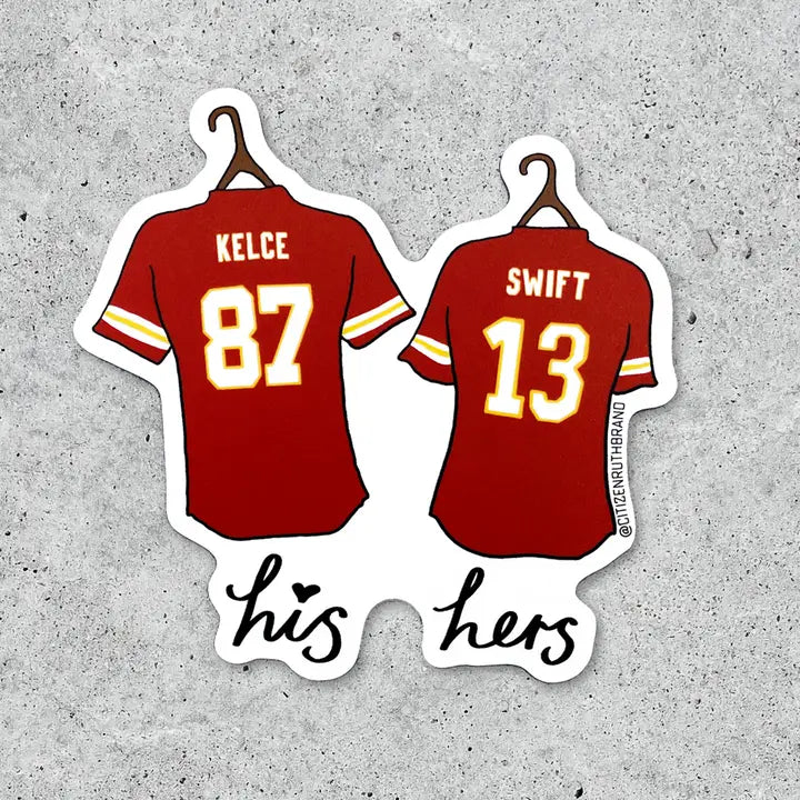 Taylor Swift Travis Kelce Matching Jersey Sticker | ROSE & LEE CO ...
